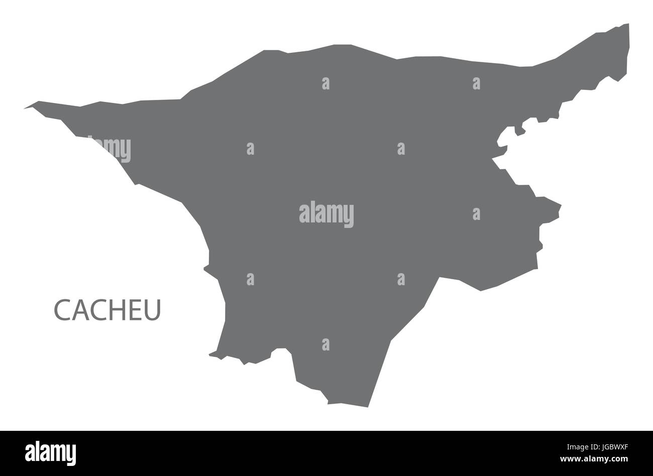 Cacheu Guinea-Bissau map grey illustration silhouette Stock Vector ...