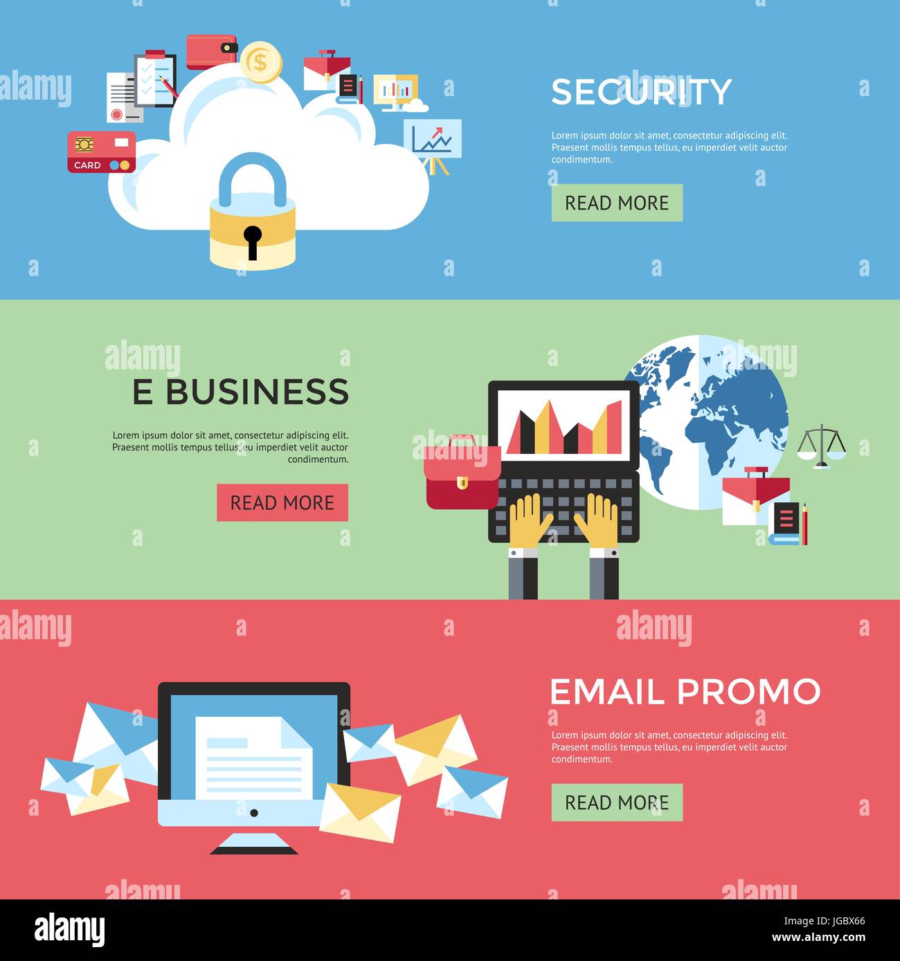Digital vector blue business icons with drawn simple line art info ...