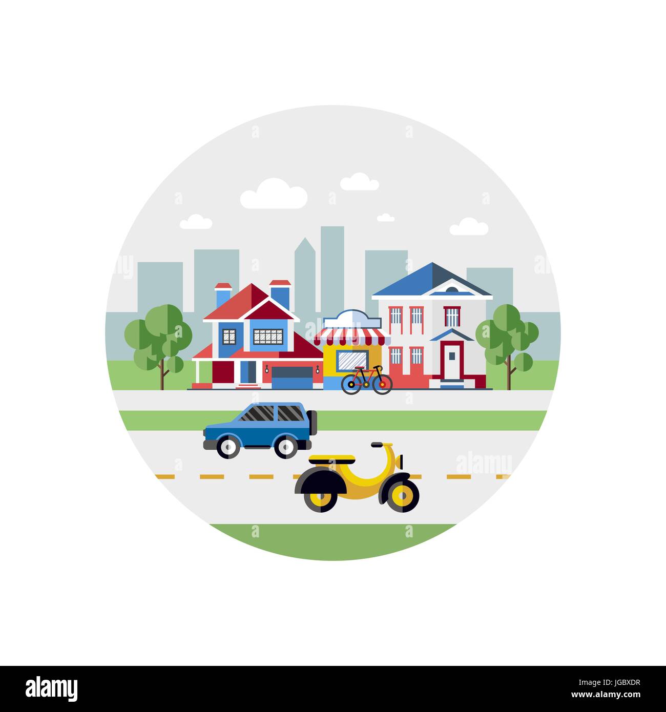 Transport services line icons Cut Out Stock Images & Pictures - Alamy