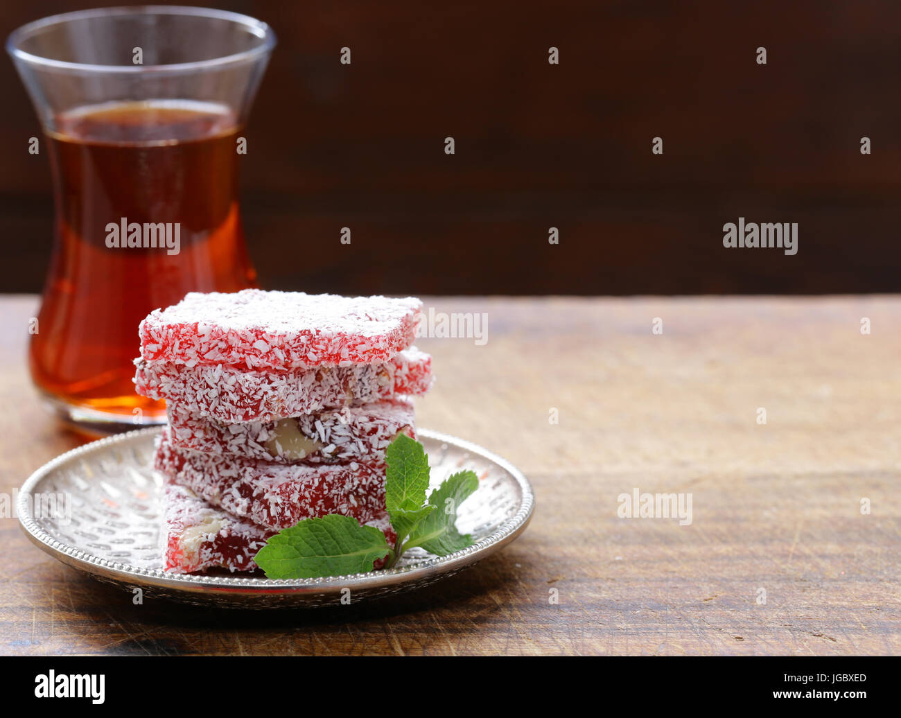 Turkish delight rahat loachum traditional oriental dessert Stock Photo ...