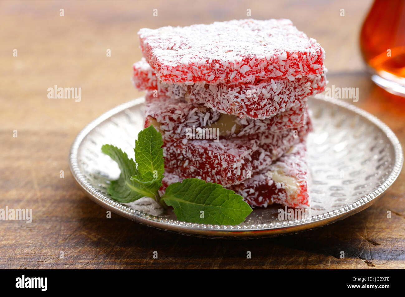 Turkish delight rahat loachum traditional oriental dessert Stock Photo ...