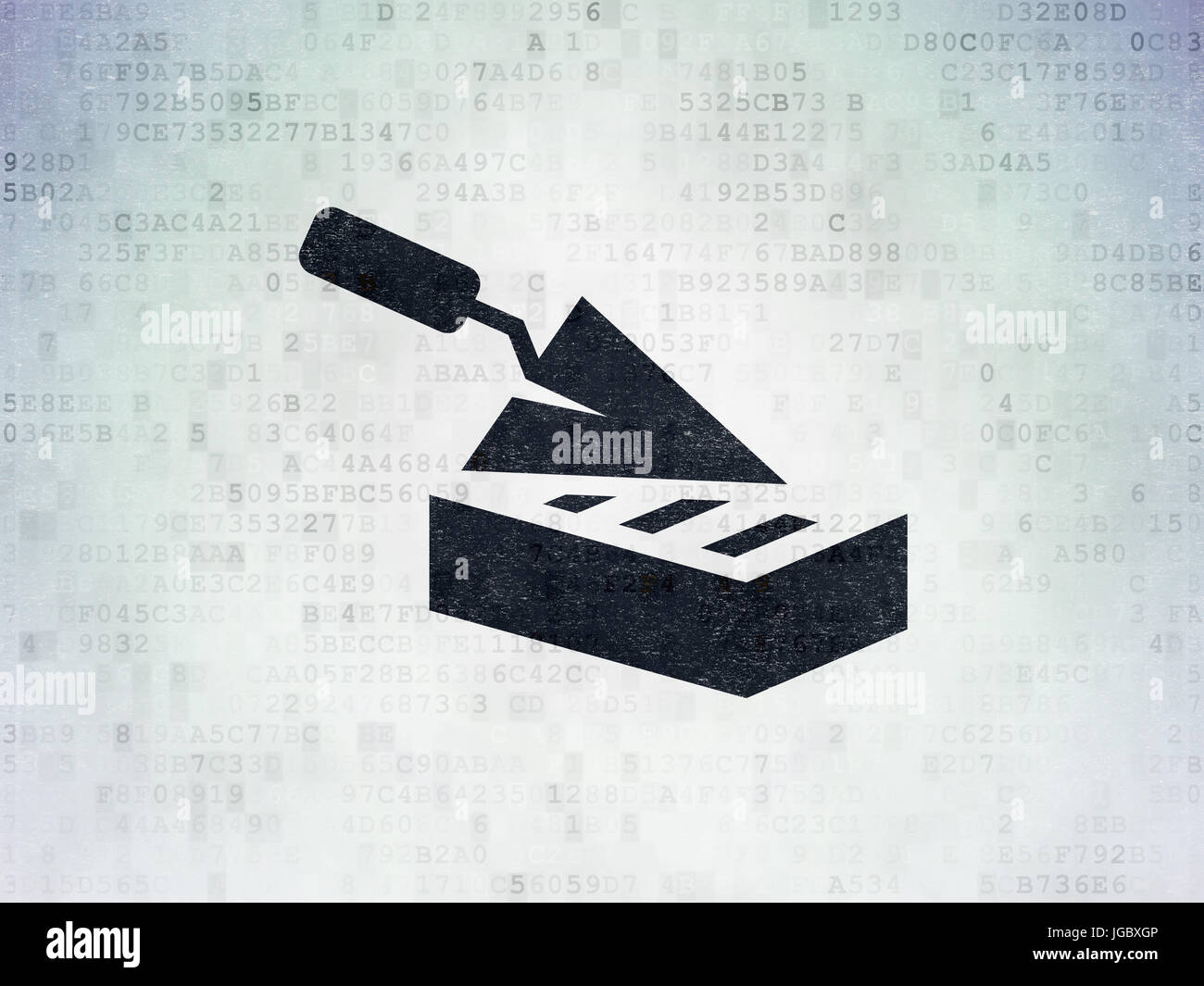Constructing concept: Brick Wall on Digital Data Paper background Stock ...