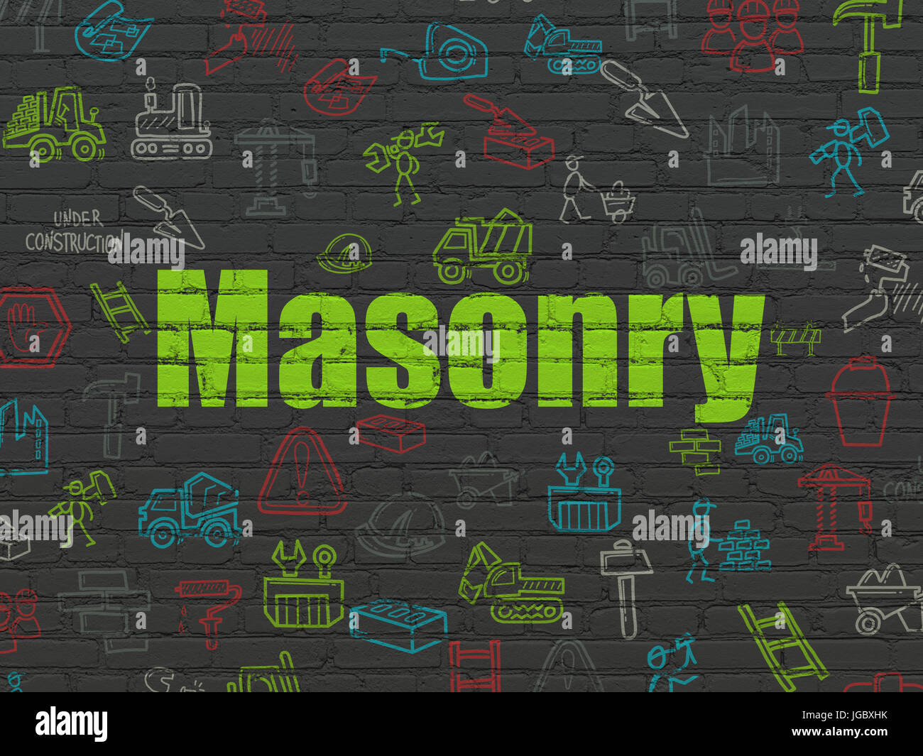 Construction concept: Masonry on wall background Stock Photo - Alamy