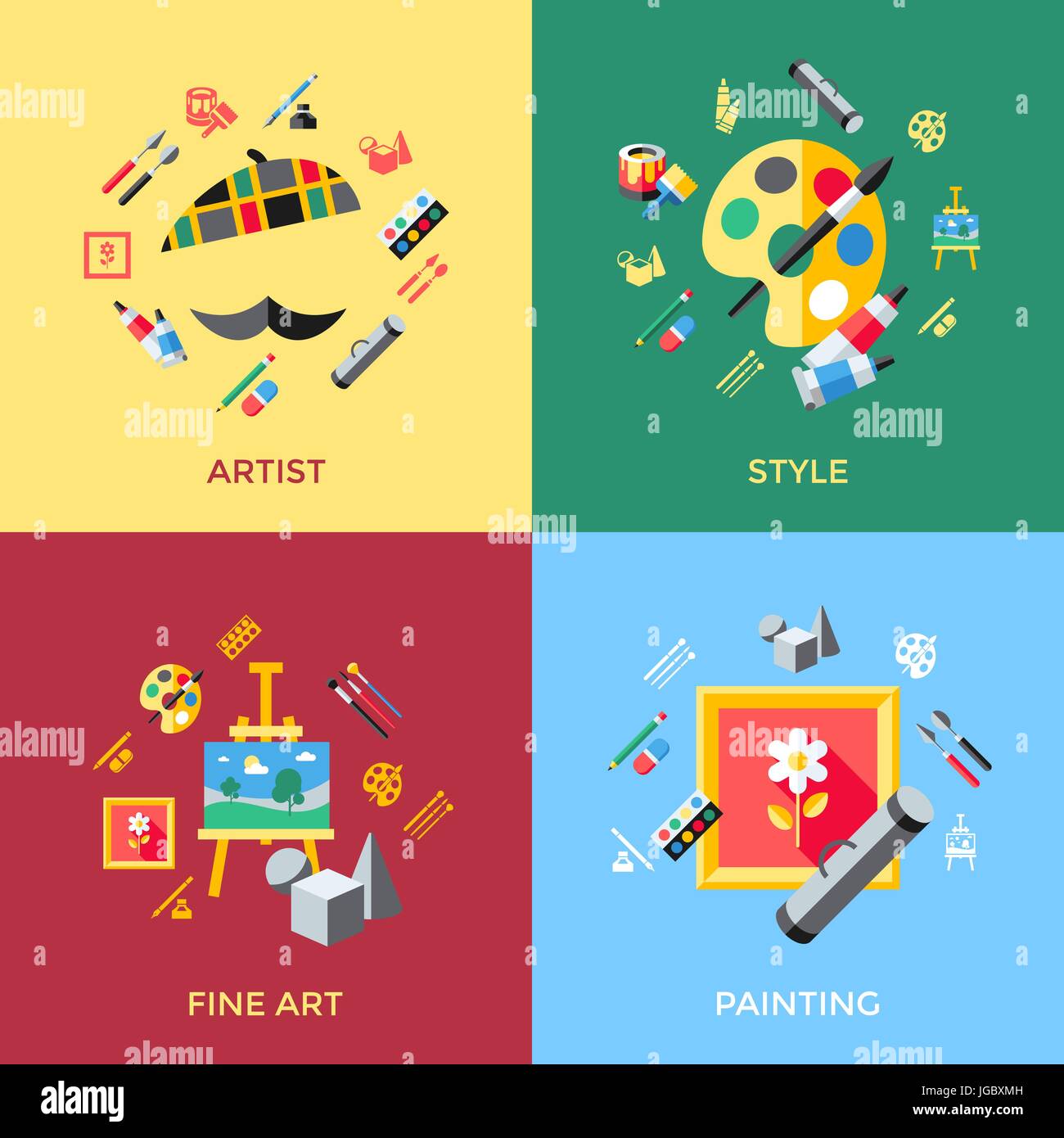 Fine art painter canvas Stock Vector Images - Alamy