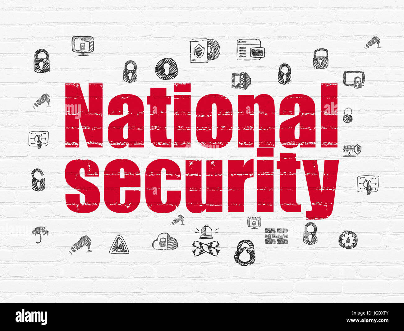 Protection concept: National Security on wall background Stock Photo ...