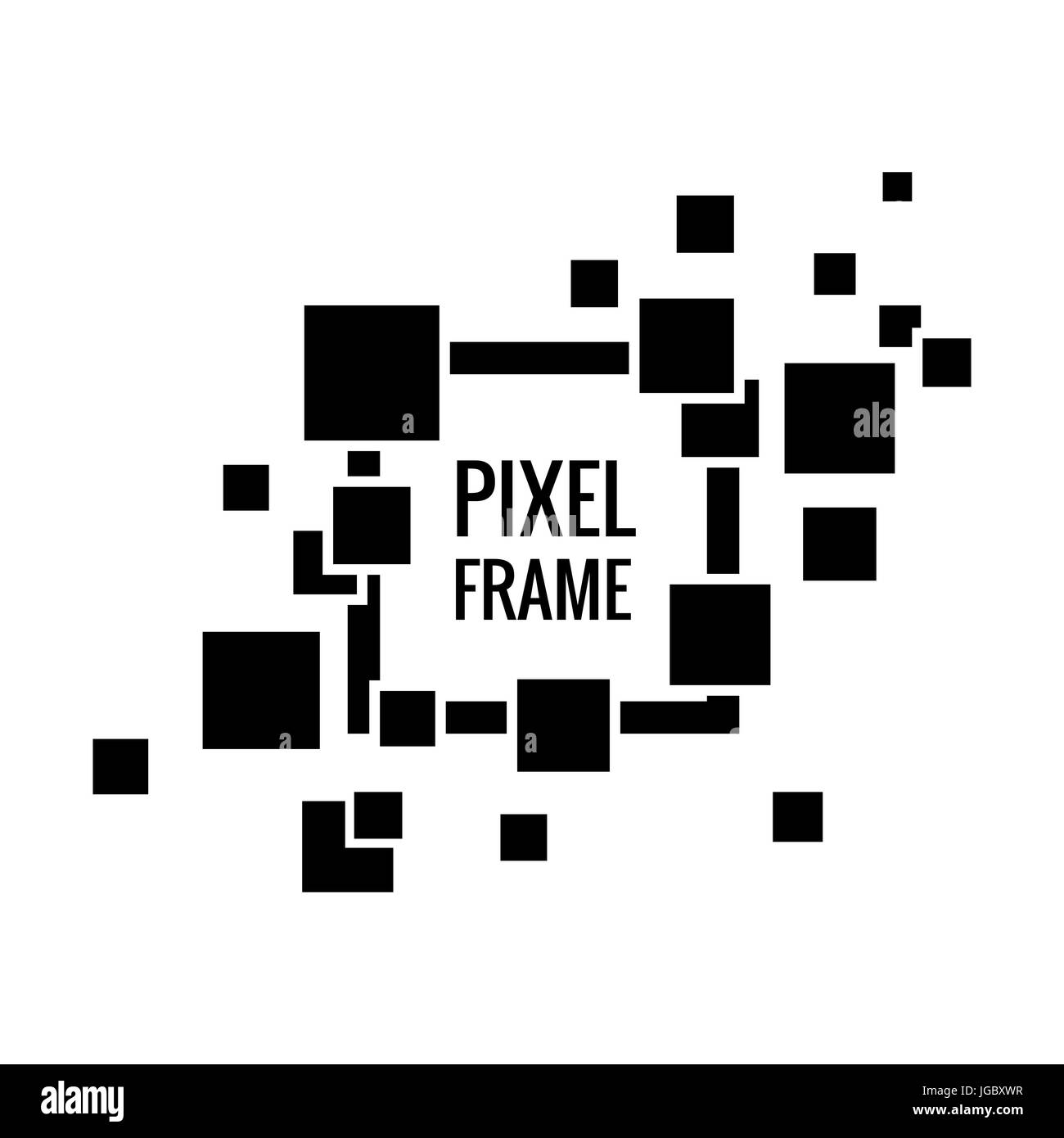 Digital vector black quote pixel frames box set blank template with ...
