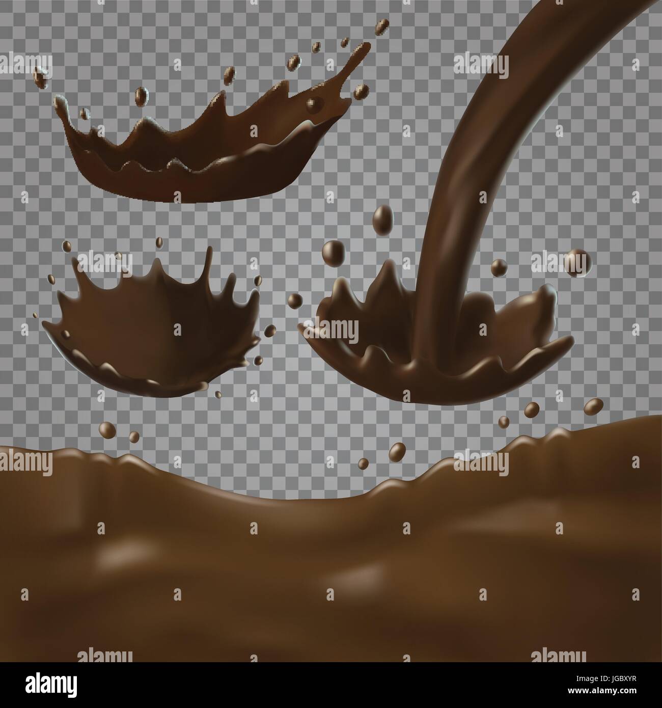 Chocolate splashes set. Realistic vector Stock Vector Image & Art - Alamy