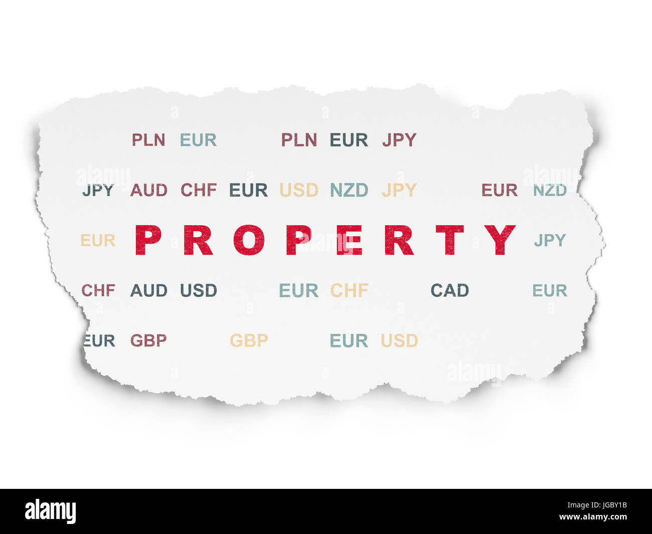 Business concept: Property on Torn Paper background Stock Photo - Alamy