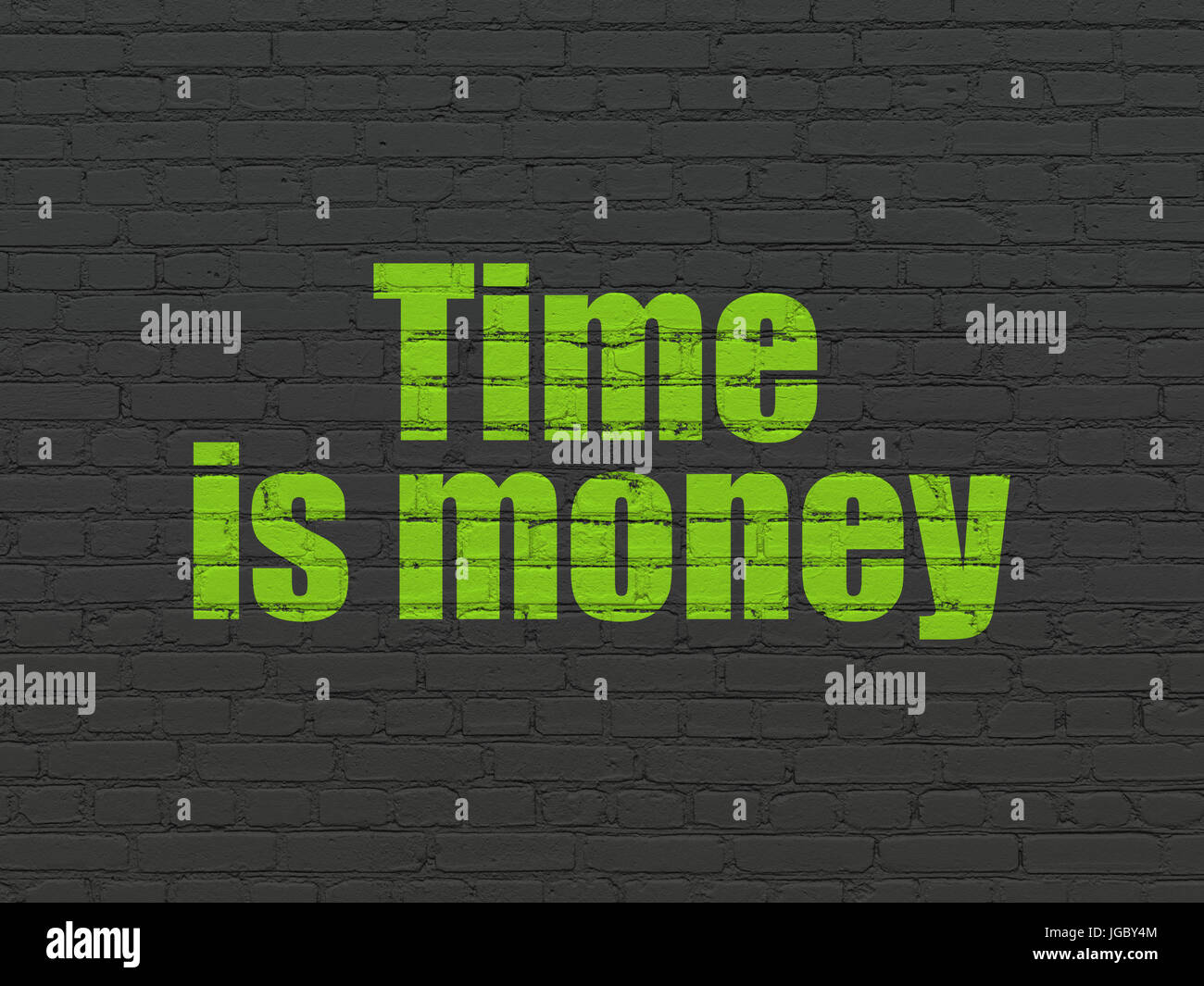 Time concept: Time Is money on wall background Stock Photo - Alamy