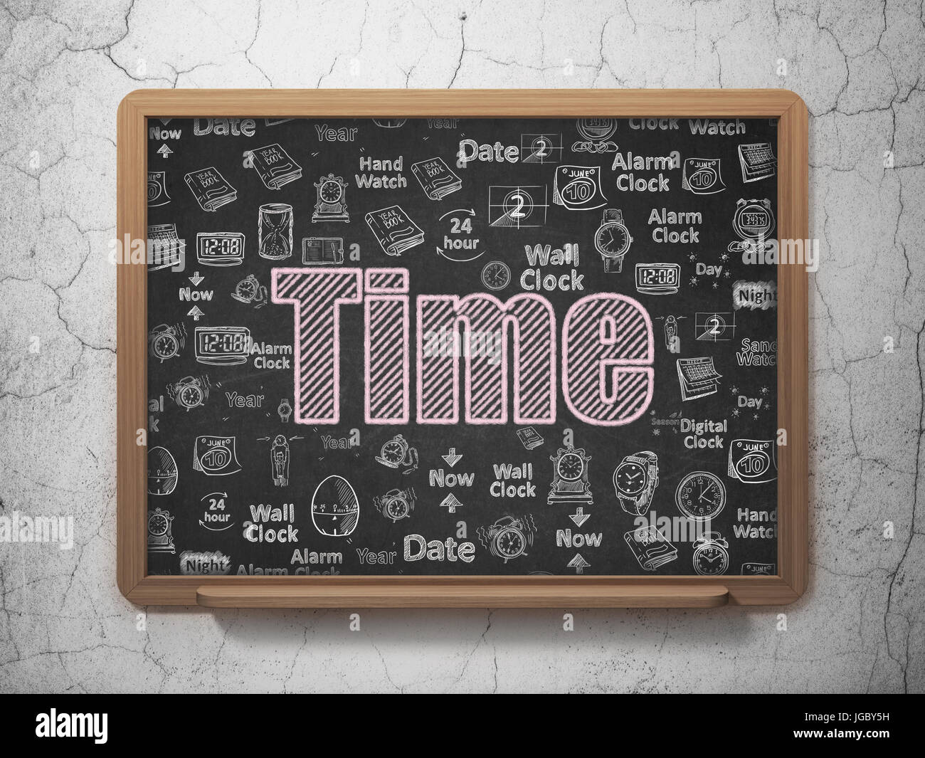 Time concept: Time on School board background Stock Photo - Alamy