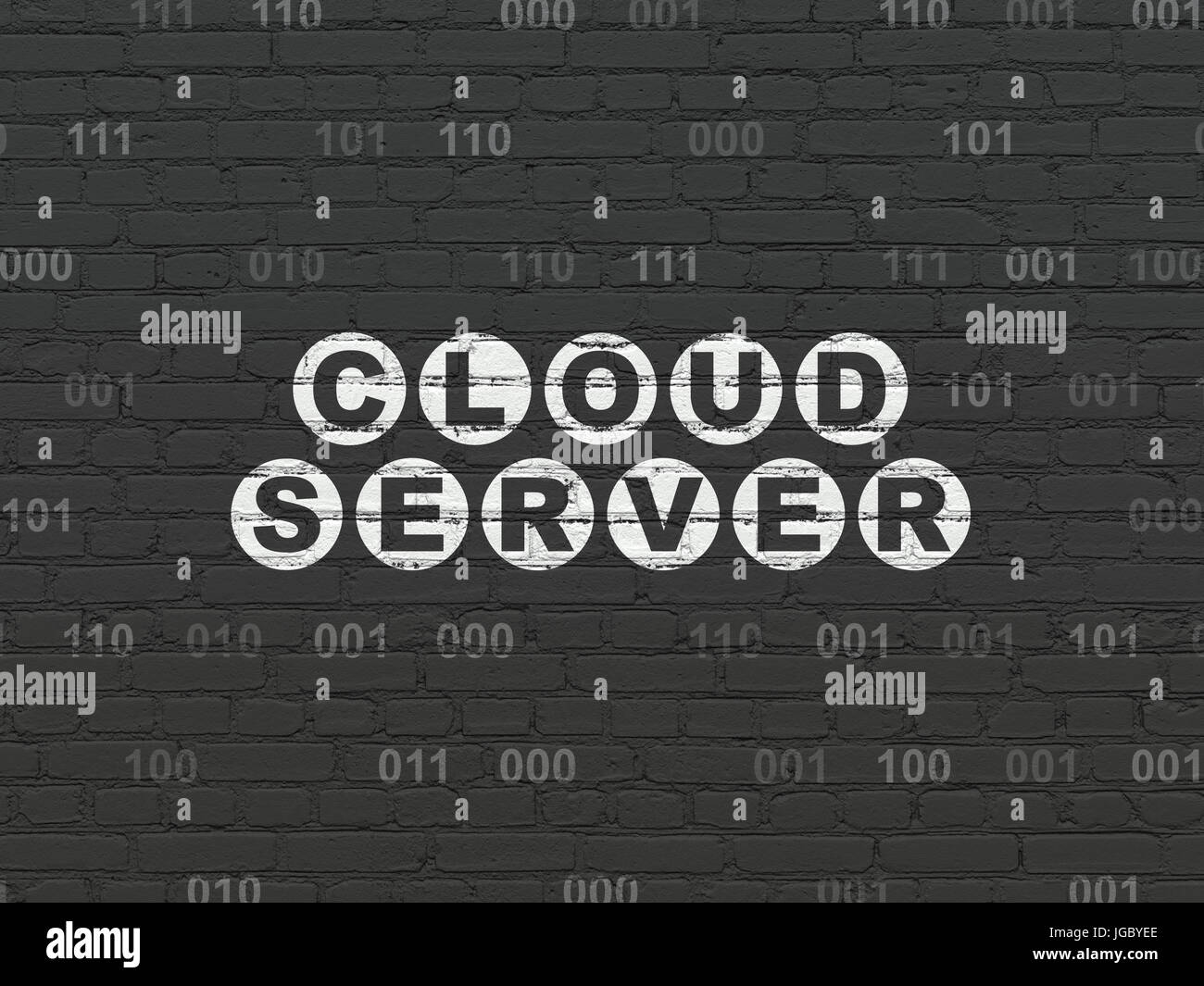 Cloud computing concept: Cloud Server on wall background Stock Photo ...