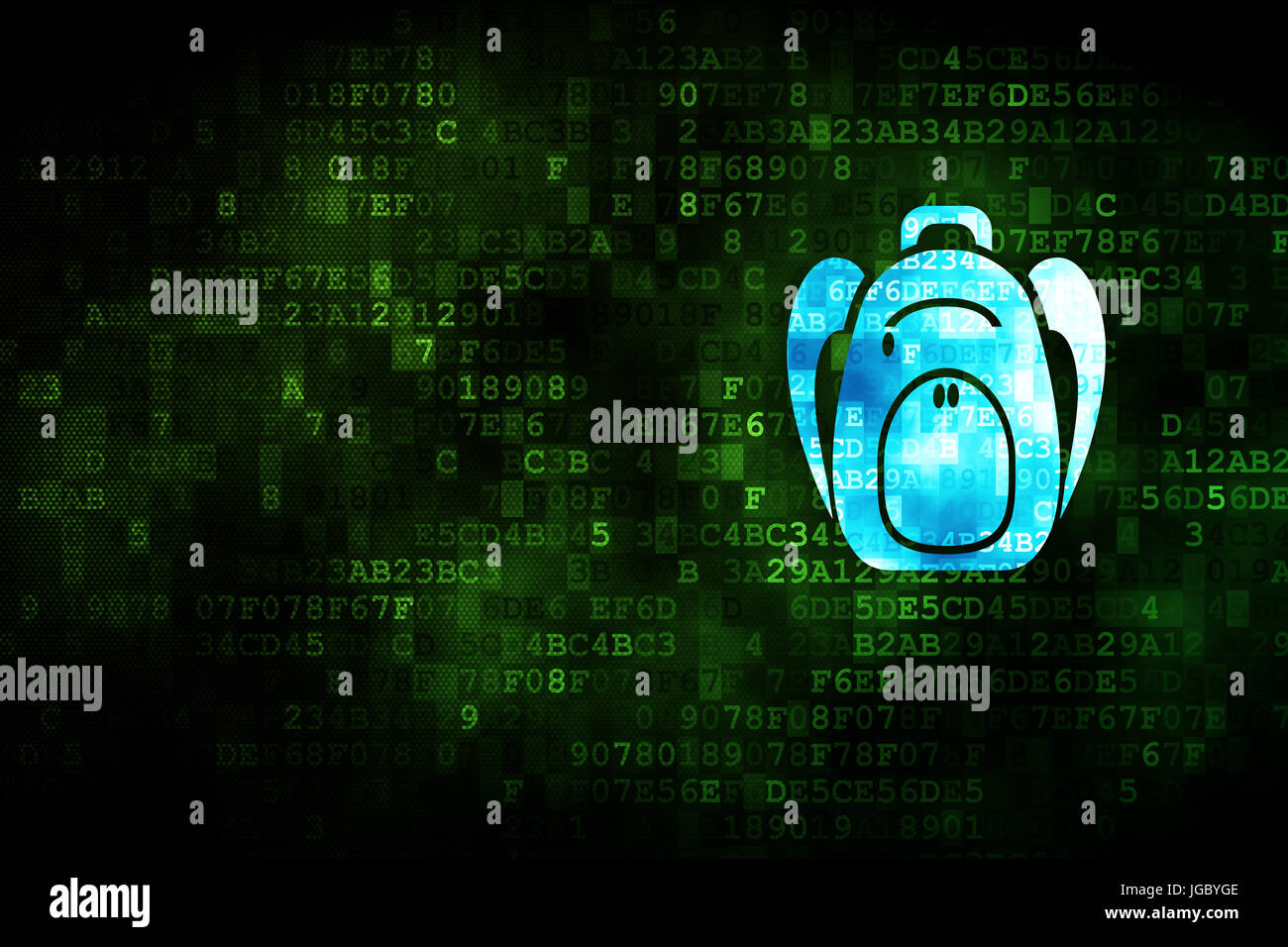 Learning concept: Backpack on digital background Stock Photo - Alamy