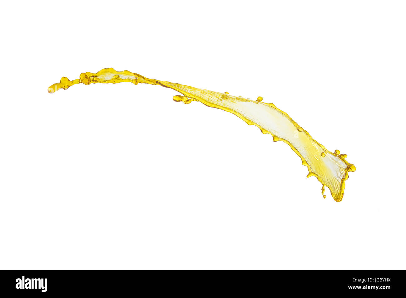 beautiful yellow liquid splash isolated over white background Stock ...