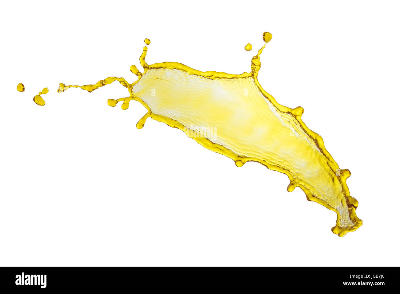 beautiful yellow liquid splash isolated over white background Stock ...
