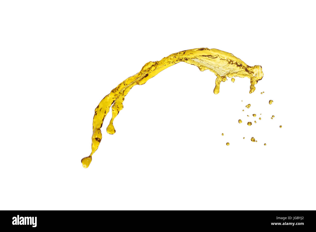 beautiful yellow liquid splash isolated over white background Stock ...