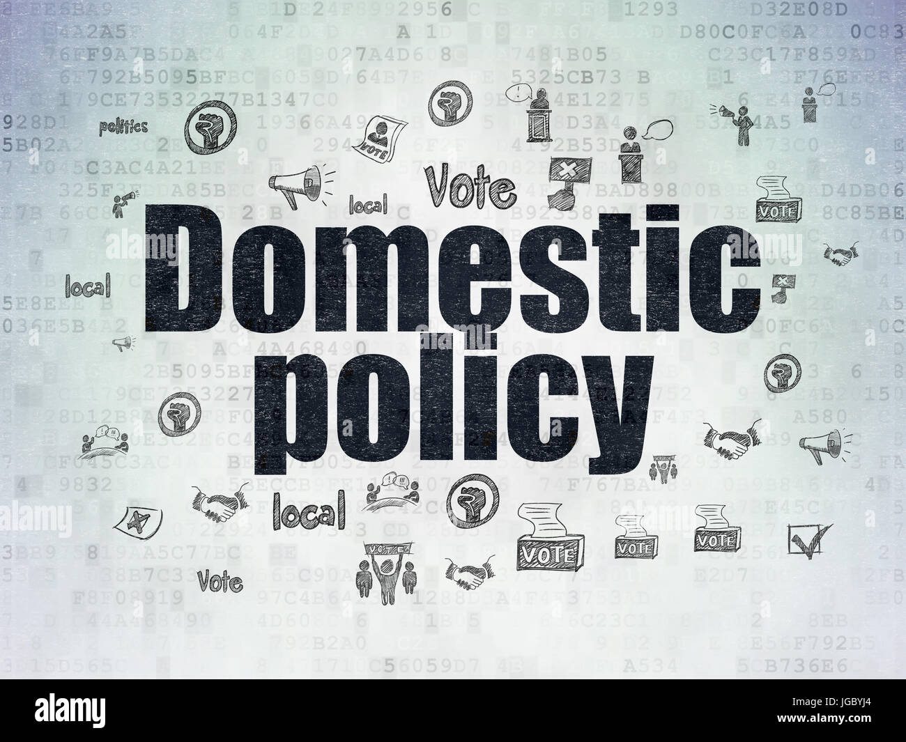 Political concept: Domestic Policy on Digital Data Paper background ...
