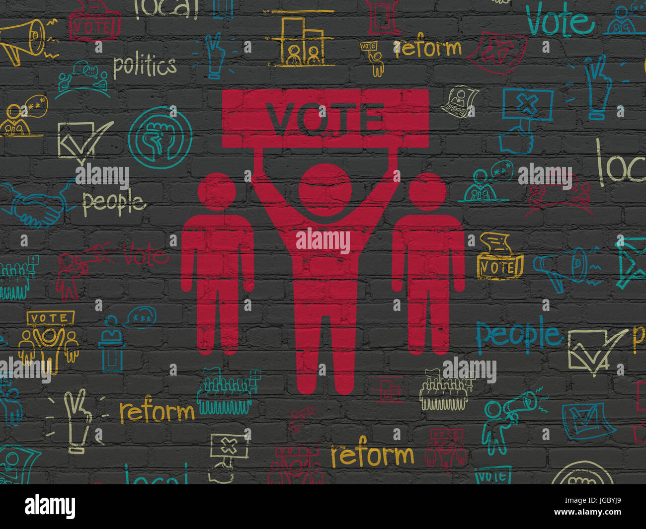 Politics concept: Election Campaign on wall background Stock Photo - Alamy
