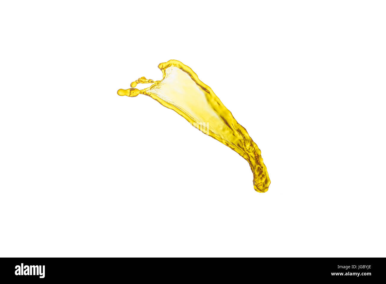beautiful yellow liquid splash isolated over white background Stock ...