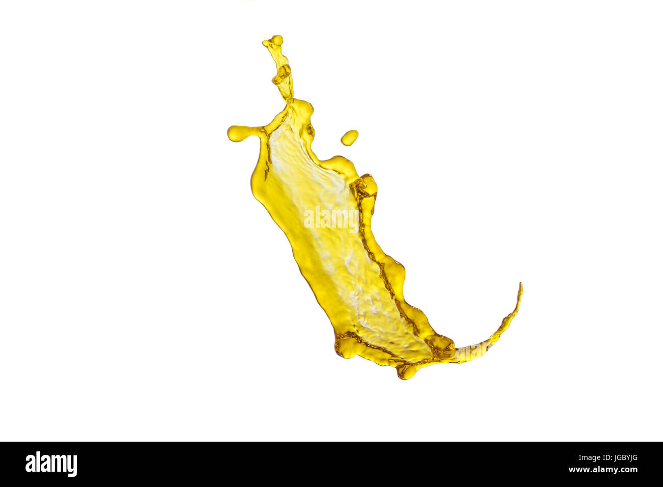 beautiful yellow liquid splash isolated over white background Stock ...