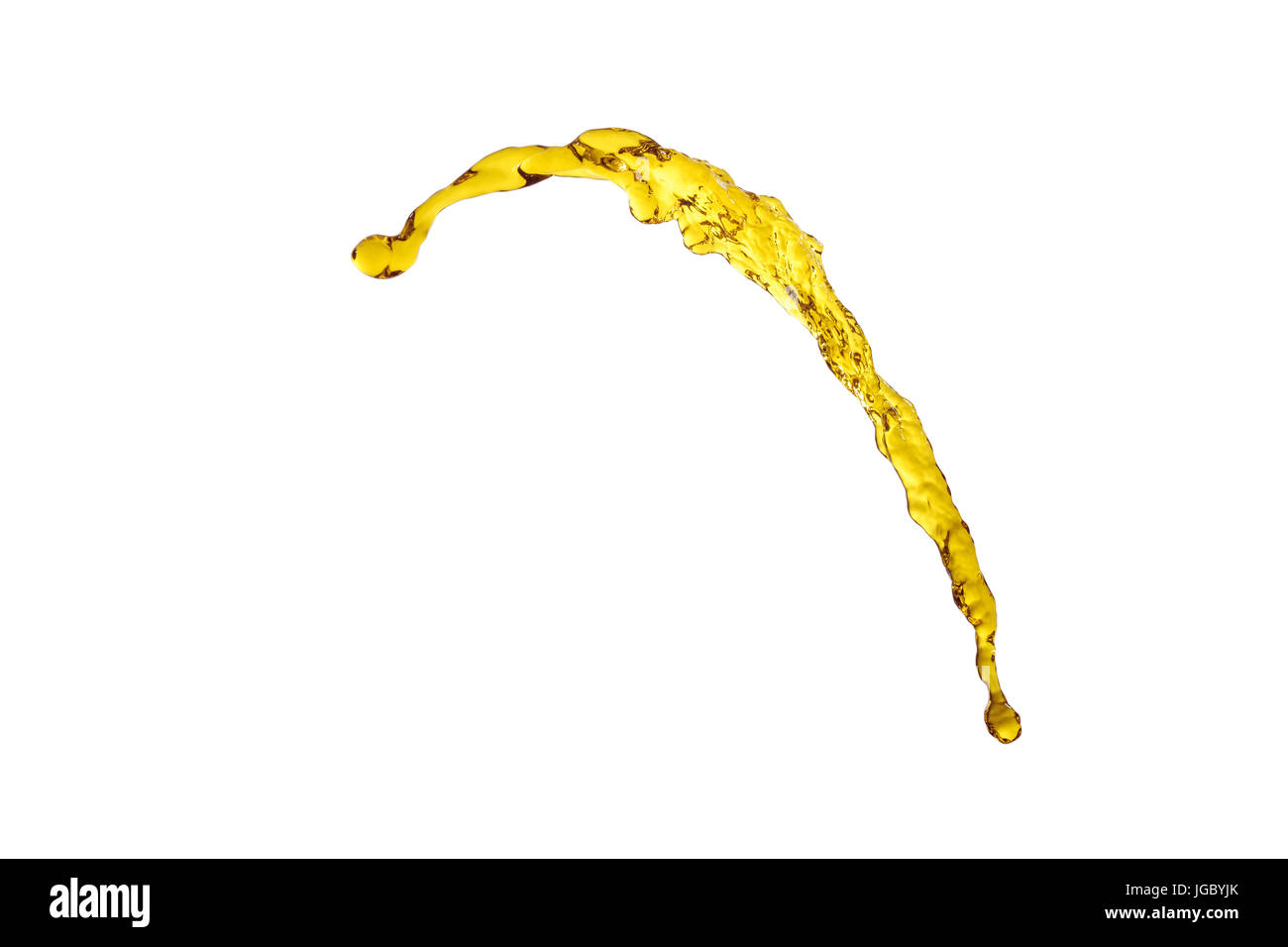 beautiful yellow liquid splash isolated over white background Stock ...