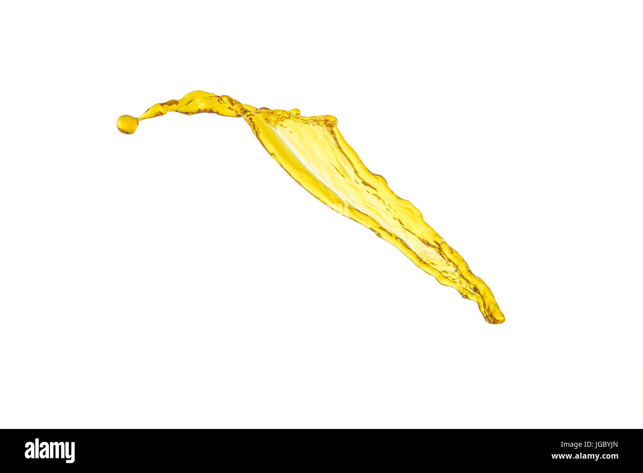 beautiful yellow liquid splash isolated over white background Stock ...