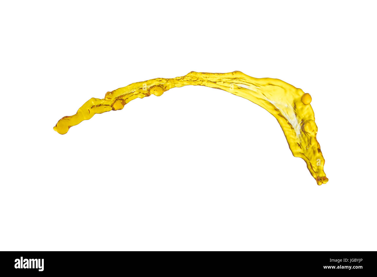 beautiful yellow liquid splash isolated over white background Stock ...