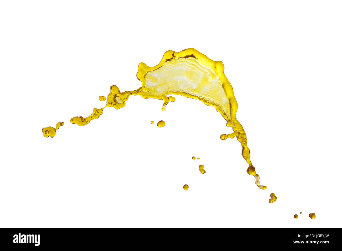 beautiful yellow liquid splash isolated over white background Stock ...