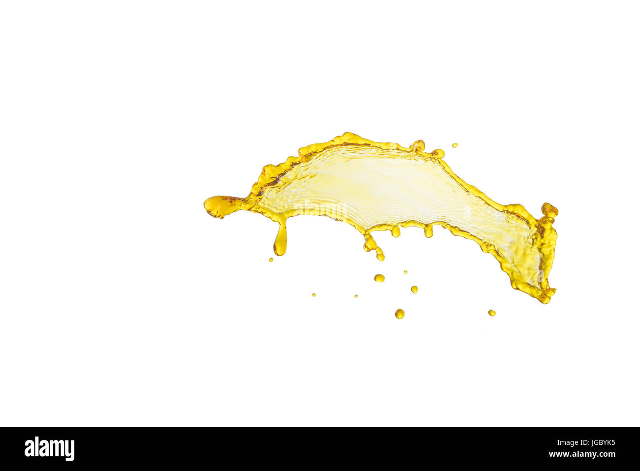 beautiful yellow liquid splash isolated over white background Stock ...