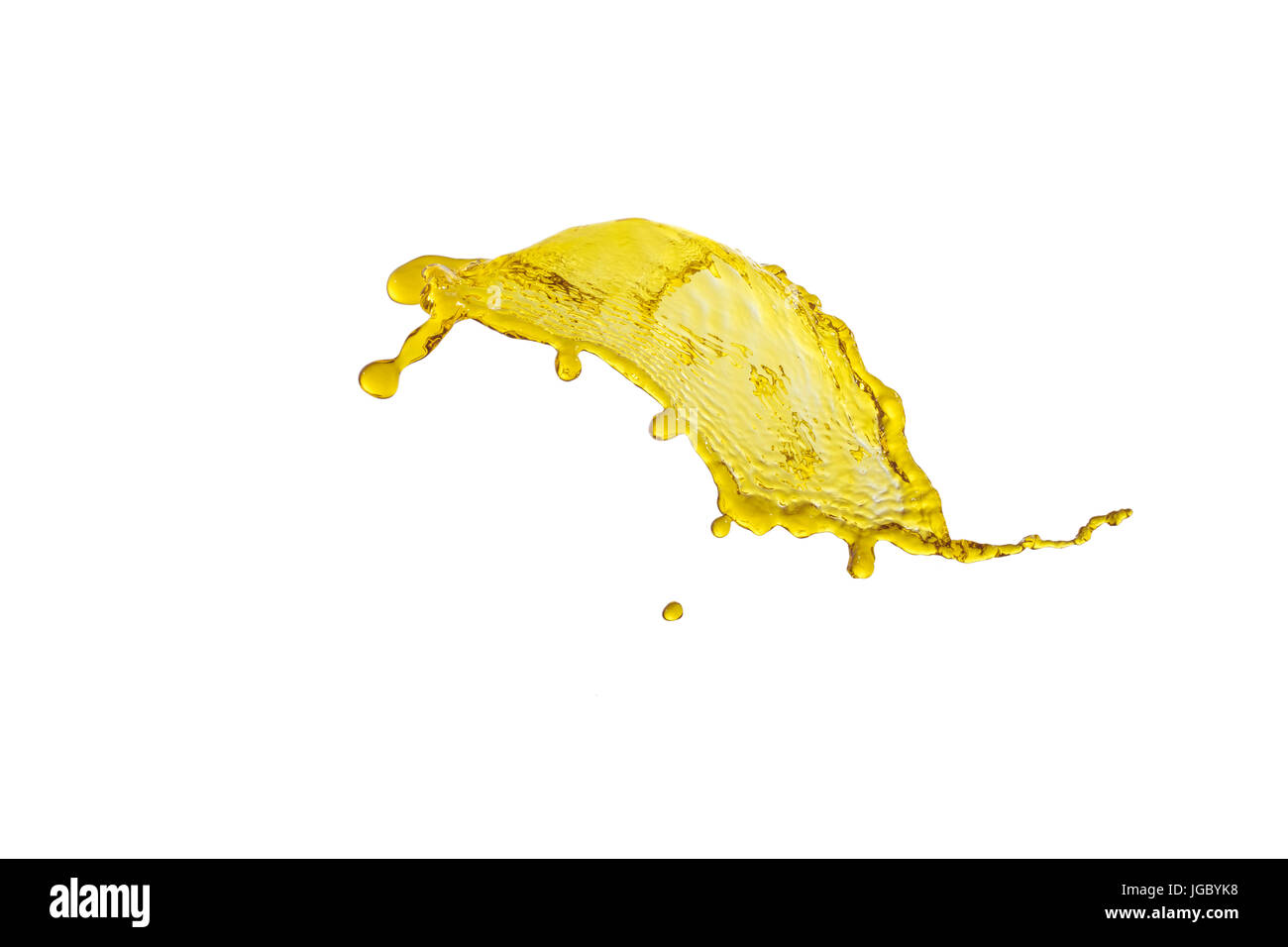 beautiful yellow liquid splash isolated over white background Stock ...