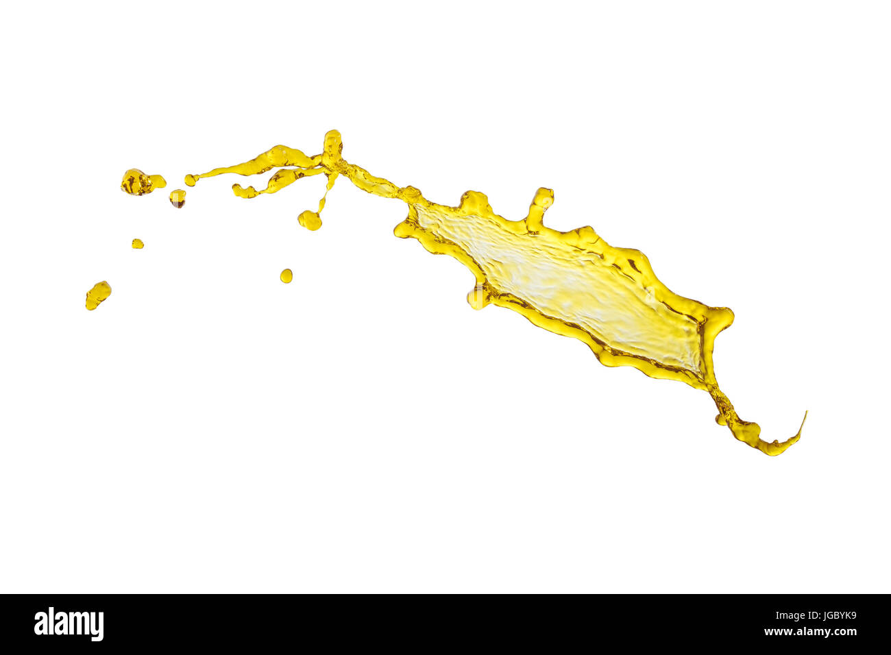 beautiful yellow liquid splash isolated over white background Stock ...