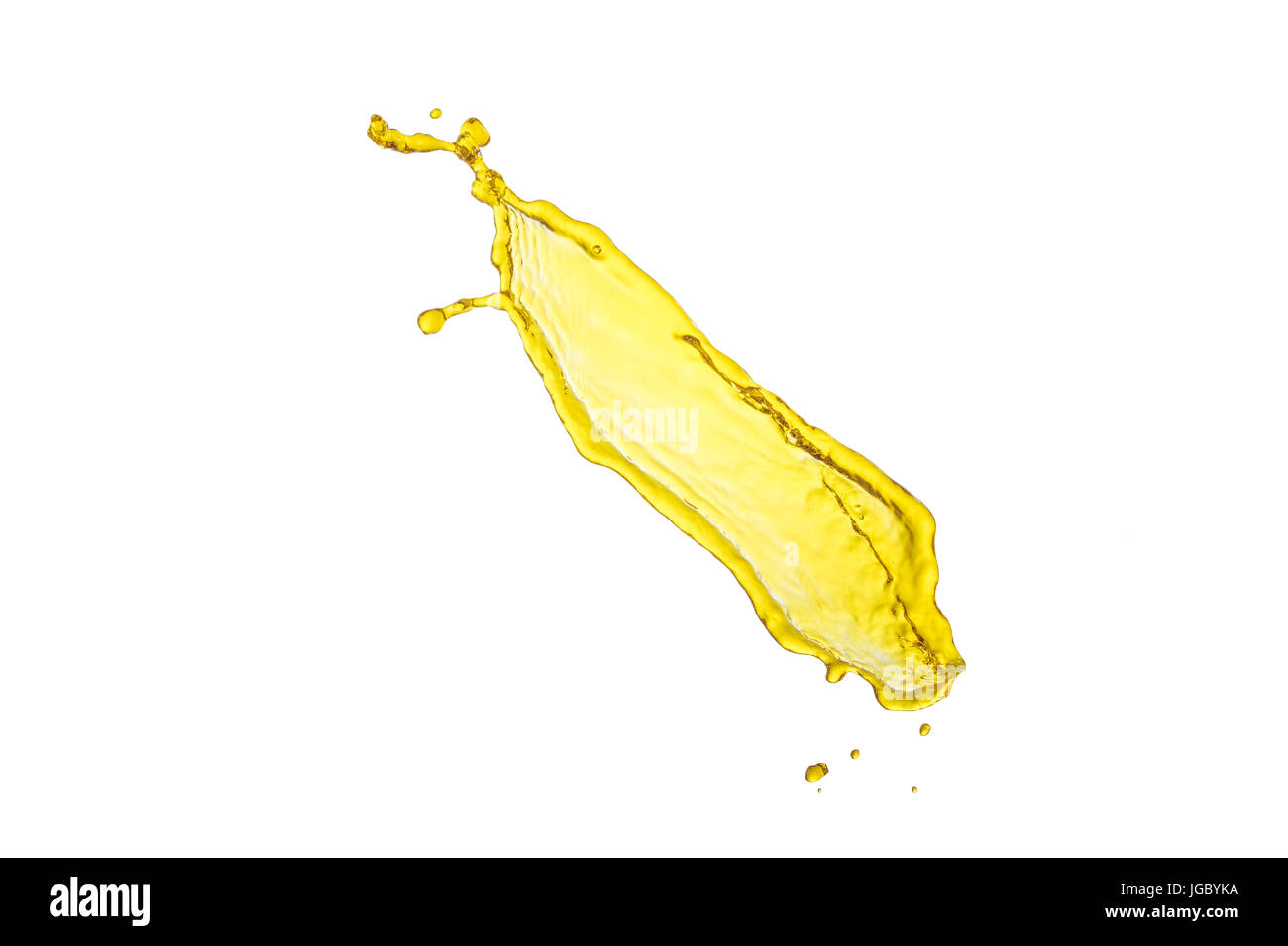 beautiful yellow liquid splash isolated over white background Stock ...