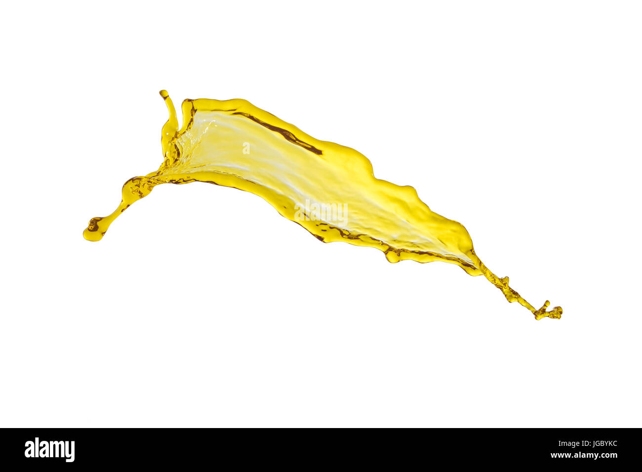 beautiful yellow liquid splash isolated over white background Stock ...