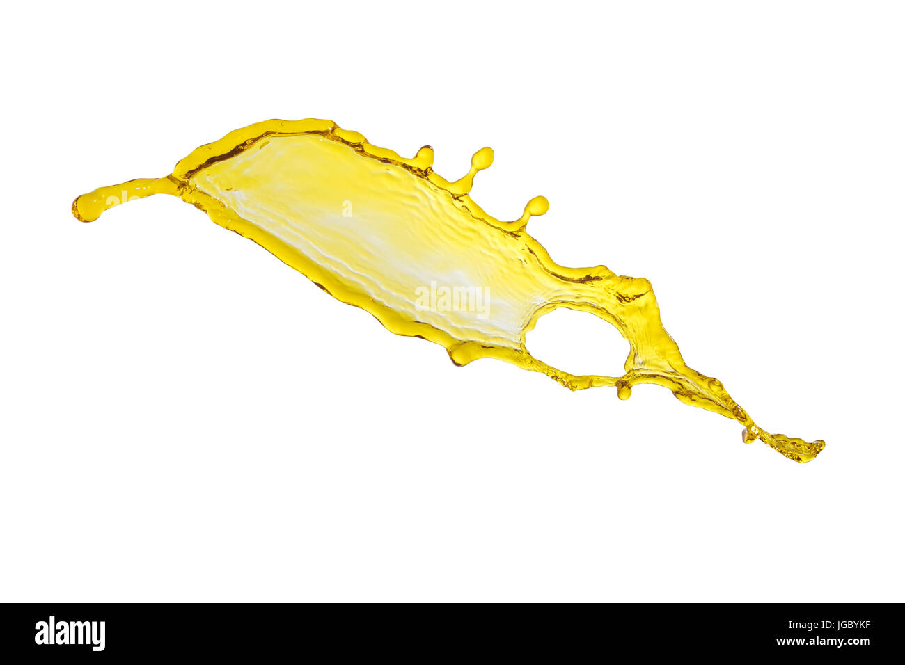 beautiful yellow liquid splash isolated over white background Stock ...