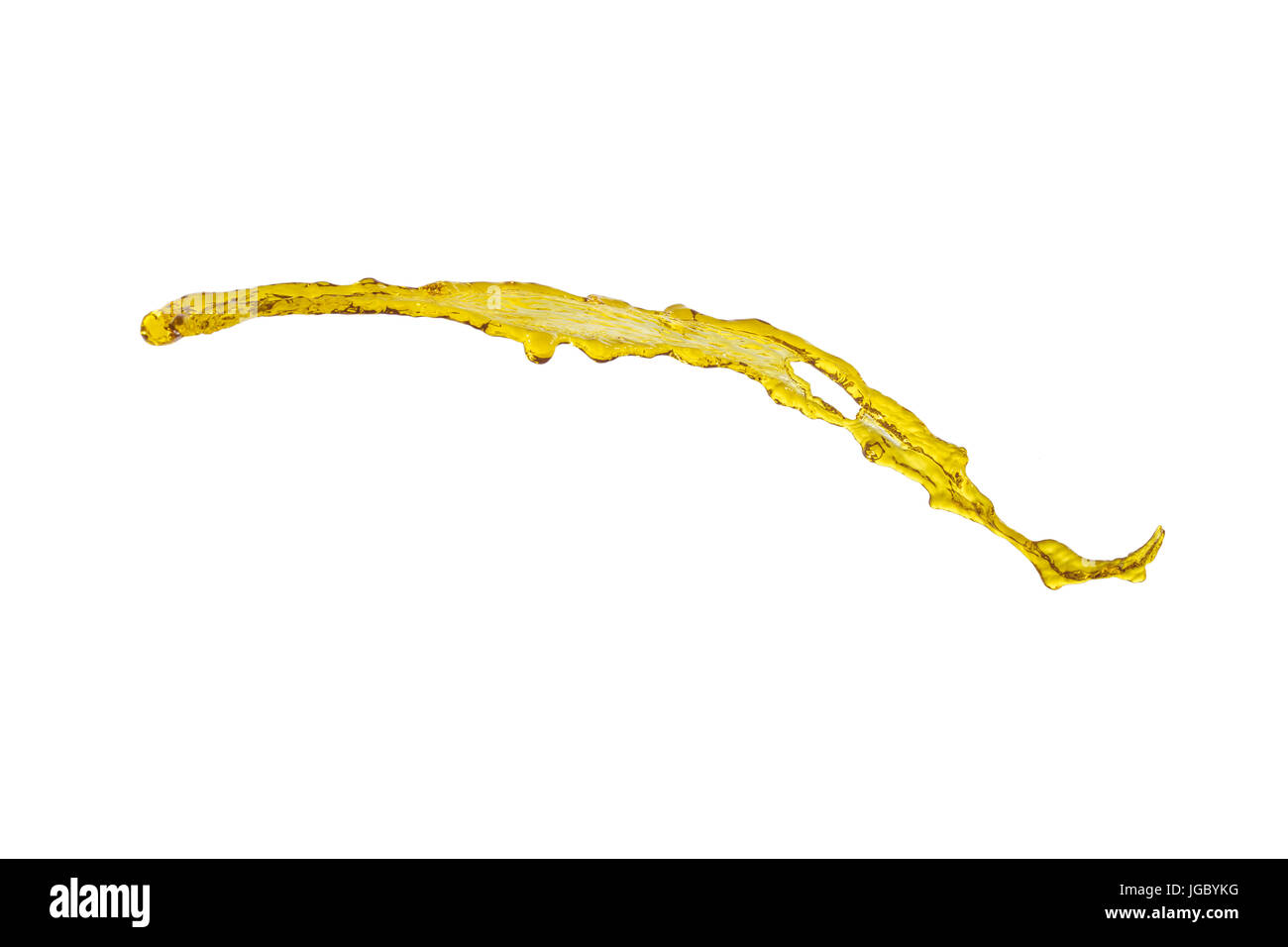 beautiful yellow liquid splash isolated over white background Stock ...
