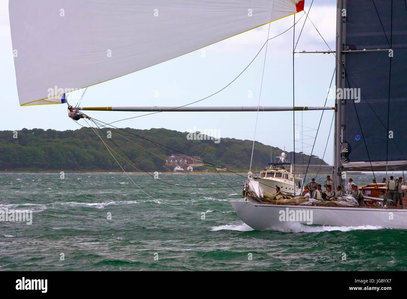 J-Class yacht "Ranger" (J5) in Race 2 of the J Class Solent Regatta ...