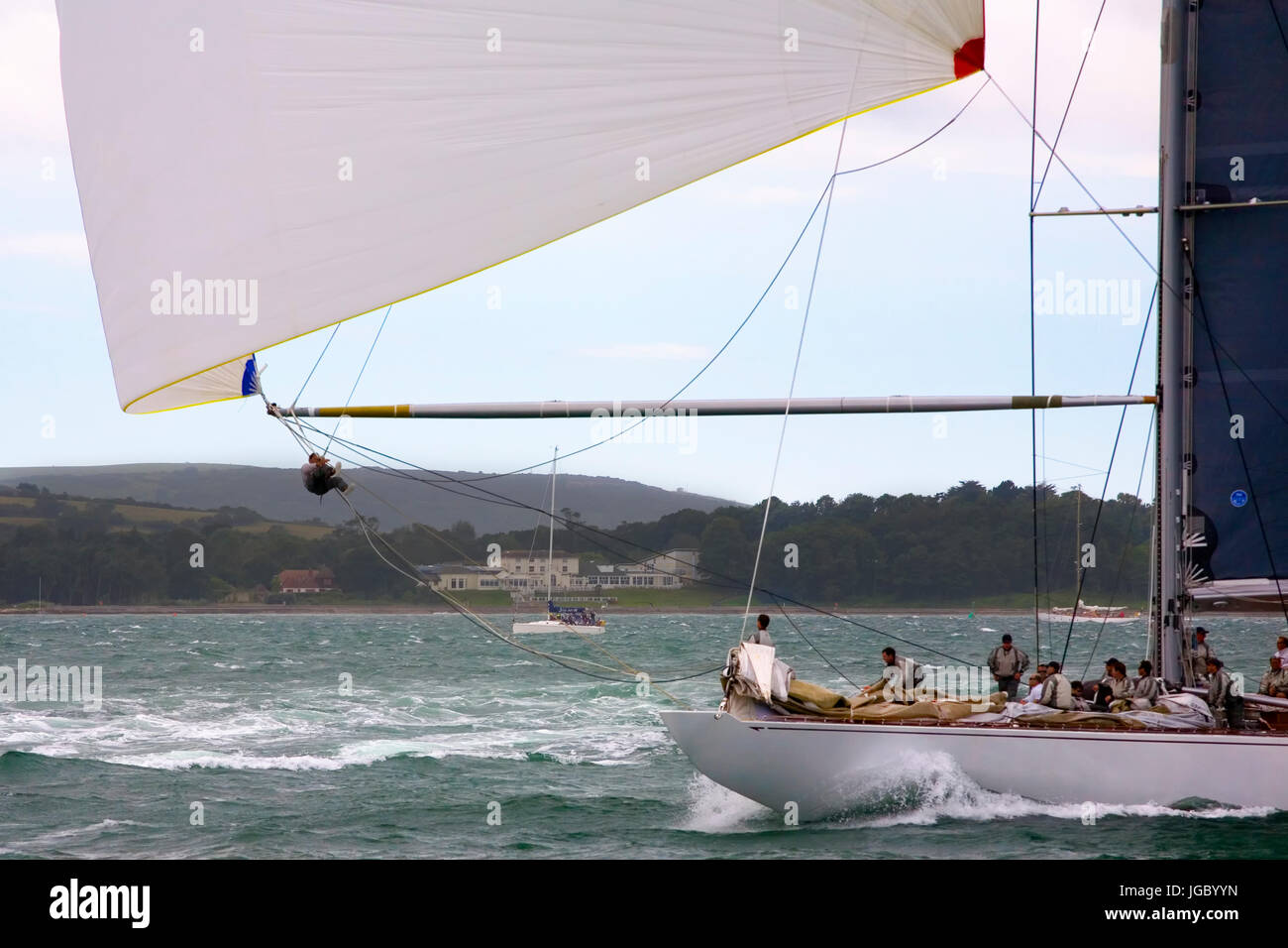 J-Class yacht "Ranger" (J5) in Race 2 of the J Class Solent Regatta ...