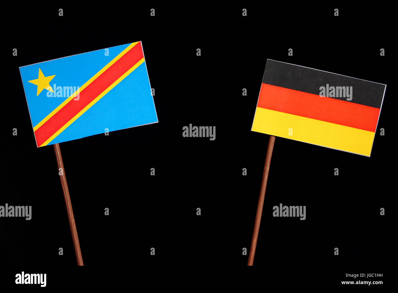 Democratic Republic of the Congo flag with German flag isolated on ...