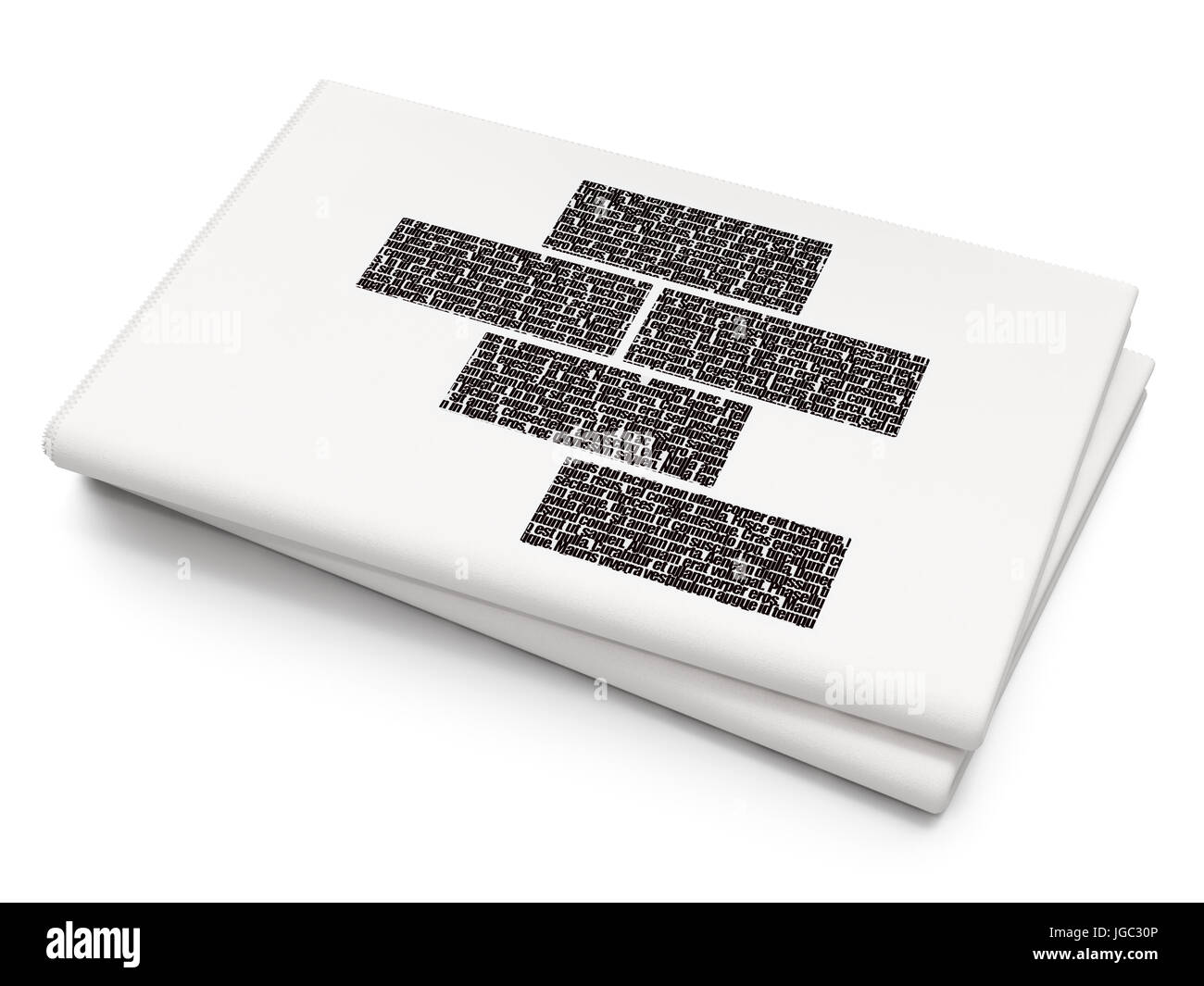 Construction concept: Bricks on Blank Newspaper background Stock Photo ...