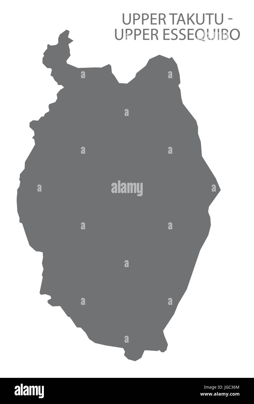 Upper Takutu - Upper Essequibo Guyana map grey illustration silhouette ...