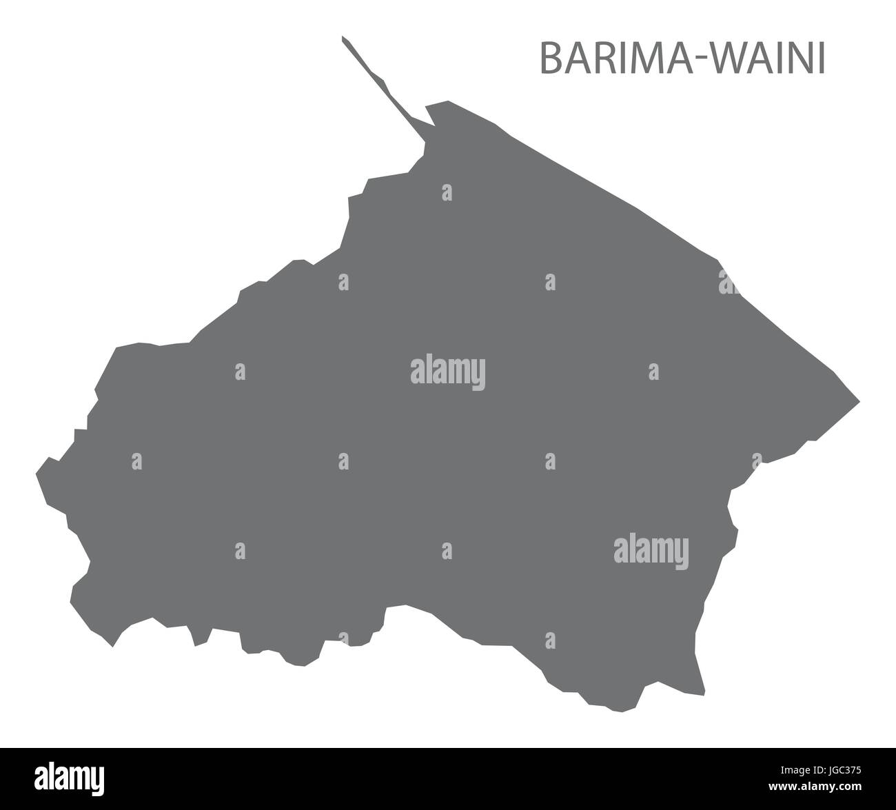 Barima - Waini Guyana map grey illustration silhouette Stock Vector ...