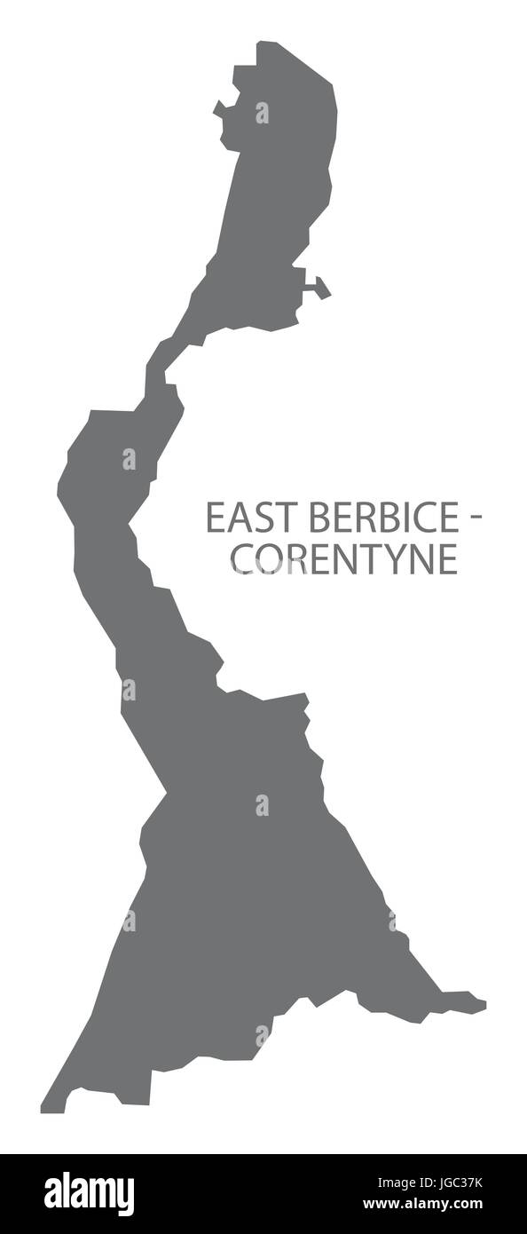 East Berbice - Corentyne Guyana map grey illustration silhouette Stock ...