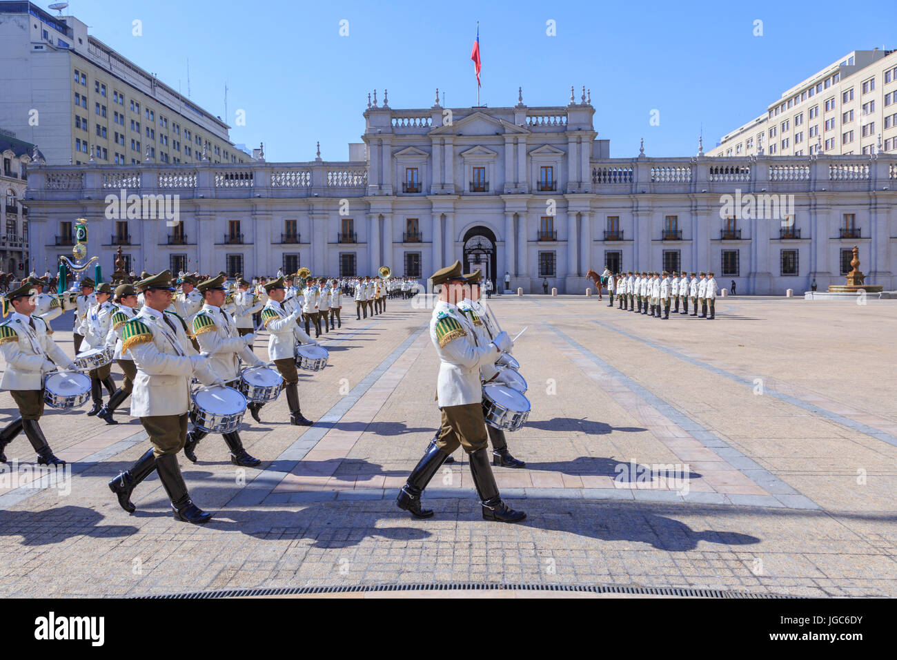 Change of guard at the Presidential Palace of La Moneda, Santiago de ...