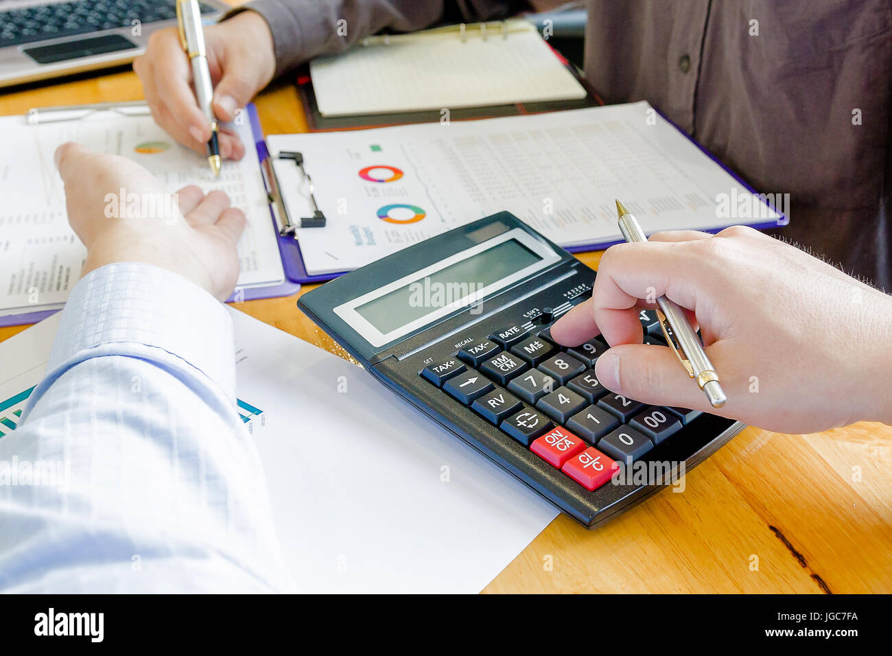 Administrator business man financial inspector and secretary making ...