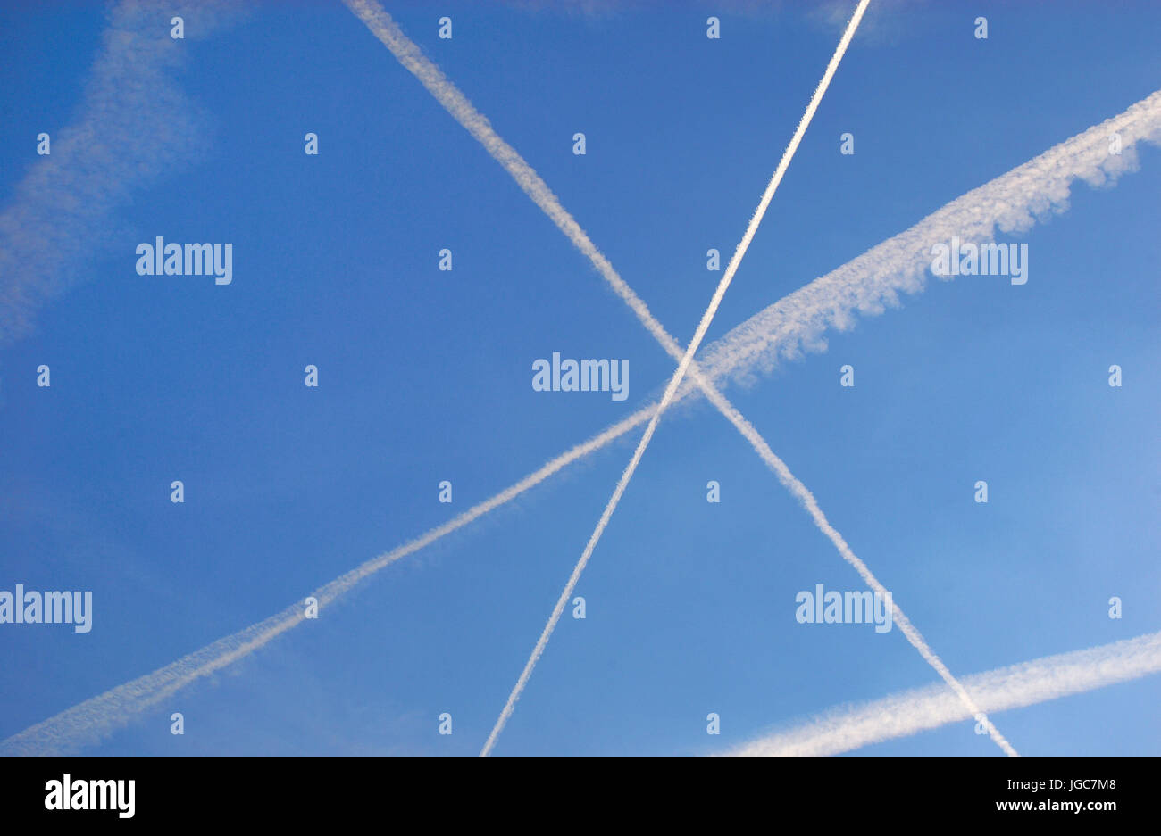 Italy. Chemical trails in Veneto sky Stock Photo - Alamy