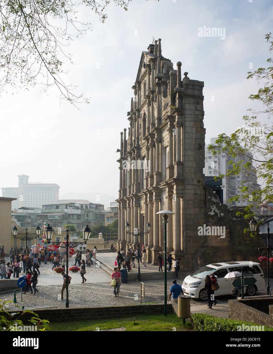 Tourists visiting ruins of St Paul's church. Macau Stock Photo - Alamy