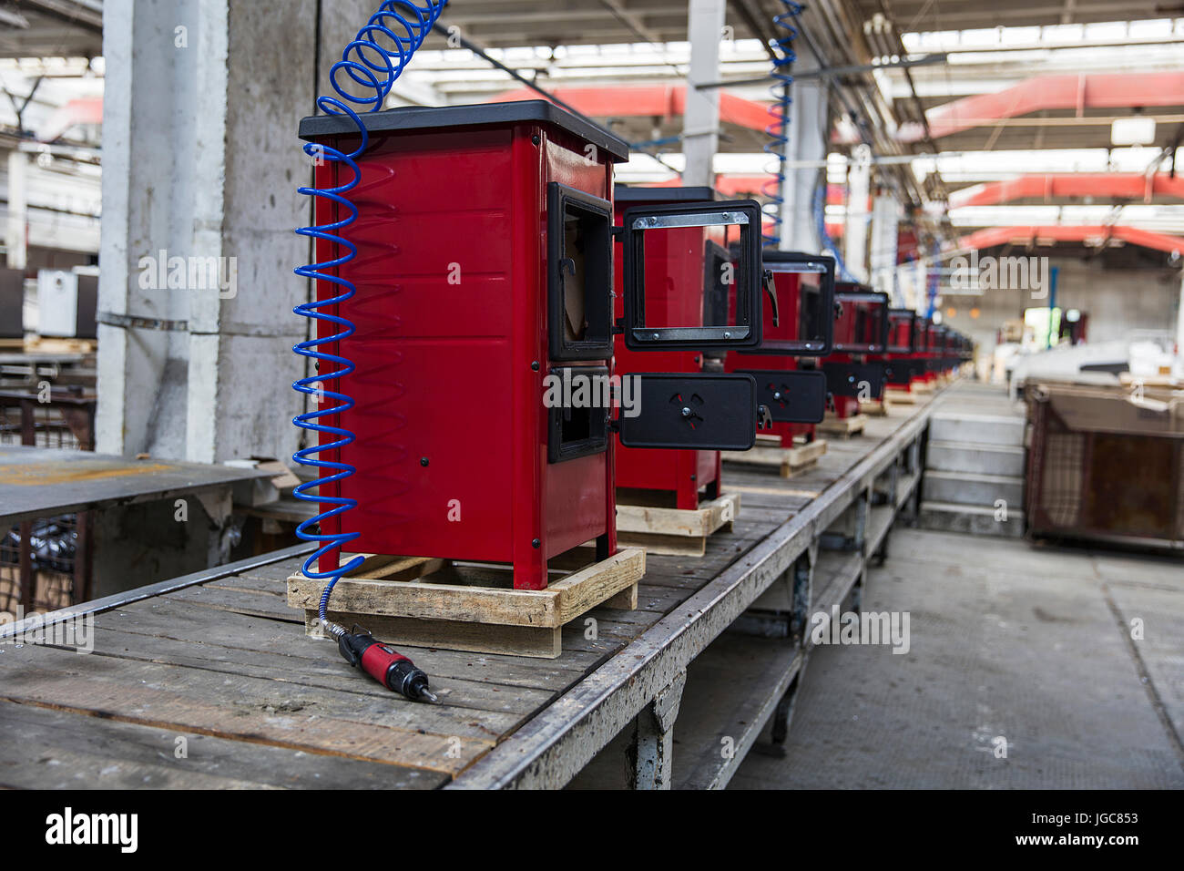 Closeup detail of the stoves in factory Stock Photo - Alamy