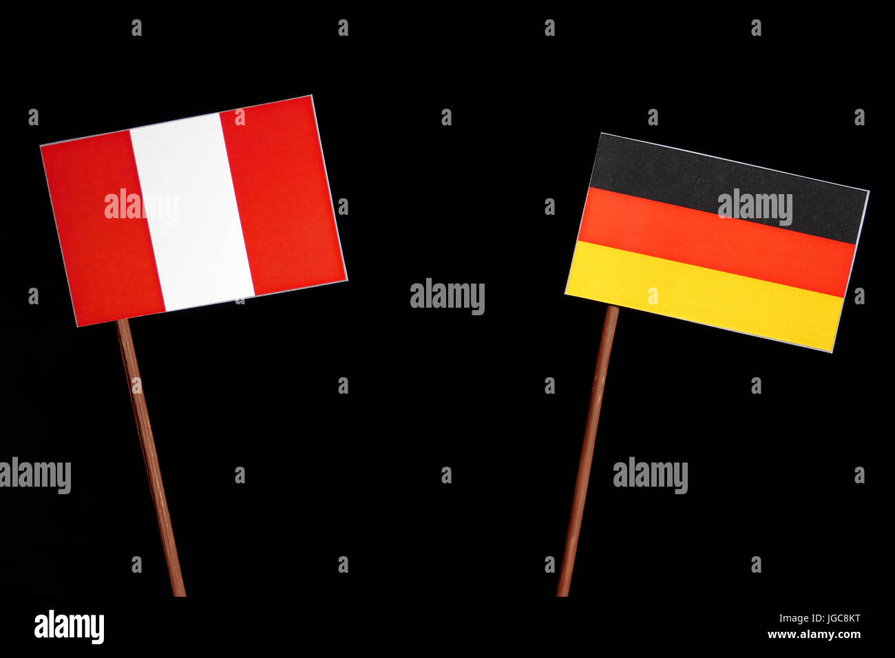 Peruvian flag with German flag isolated on black background Stock Photo ...