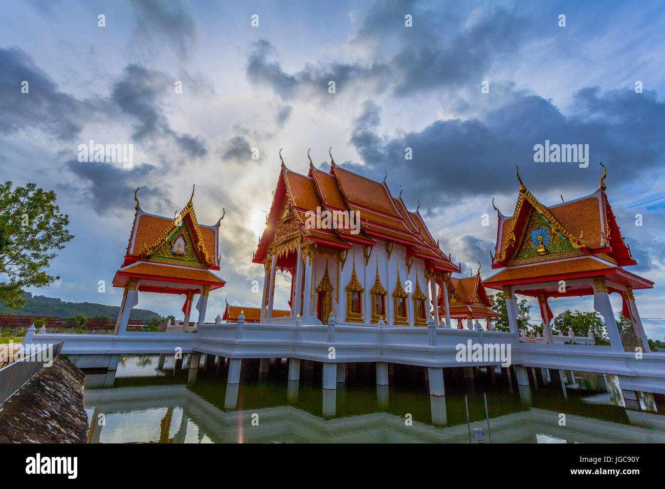 natural phenomenon corona above the pagoda at Supha temple Stock Photo ...