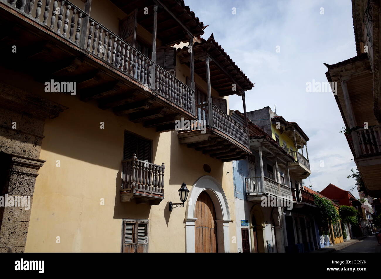 A pretty street in Cartagena, Colombia Stock Photo - Alamy