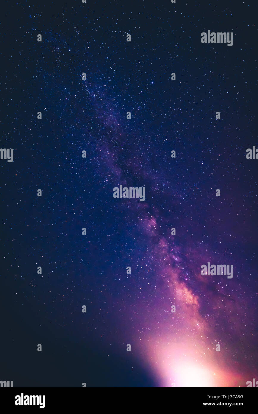 Night scene at Bethany Beach, Delaware with the Milky Way positioned ...